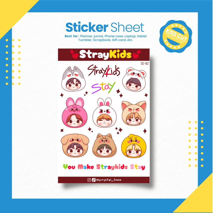 Straykids Member SKZoo Animals Face Fanart Sticker [SKZ-002 ...