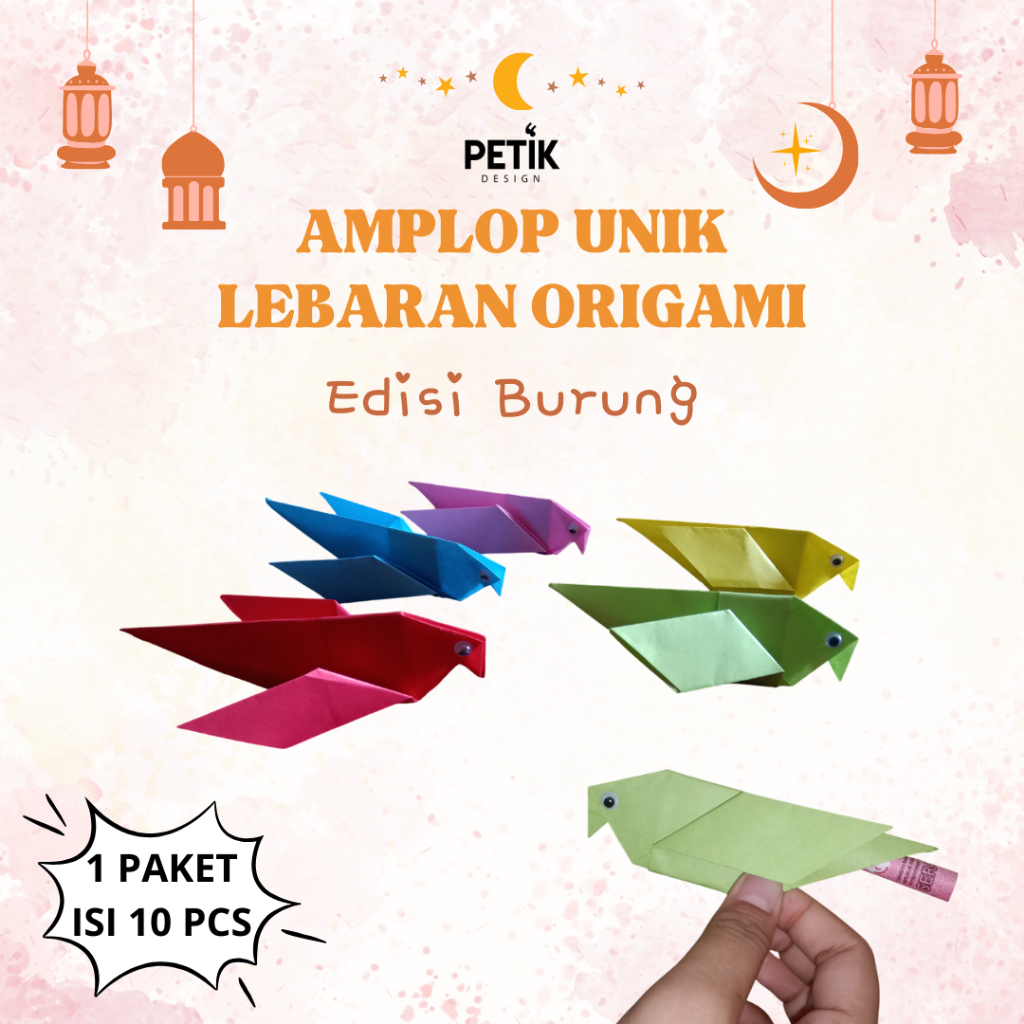 Unique Eid Envelope 1 Package Contains 10 pcs Origami Birds | Shopee ...