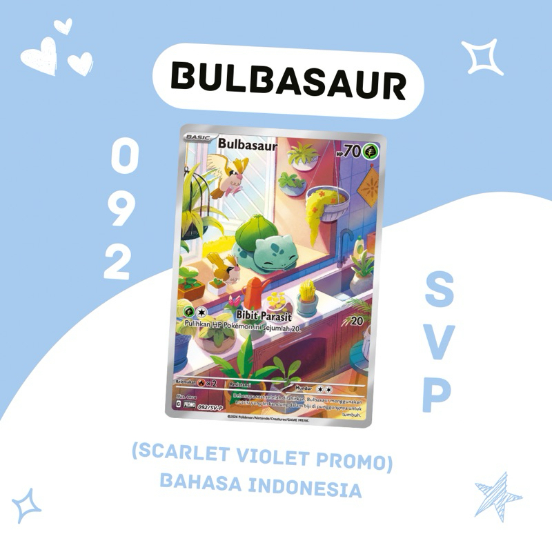 Bulbasaur AR Scarlet Violet 092/SV-P Pokemon TCG Indonesia | Shopee Philippines
