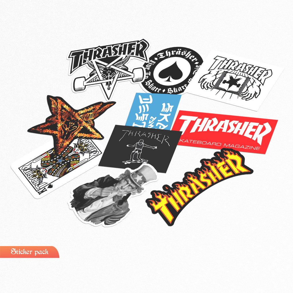 Thrasher stickers set of 2 / STICKER PACK | Shopee Philippines
