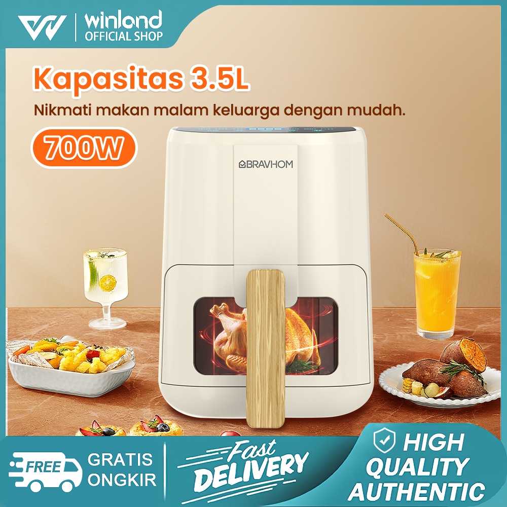 MESIN LAYAR Air Fryer Low Watt 700W Transparent 3.5L Airfryer ...
