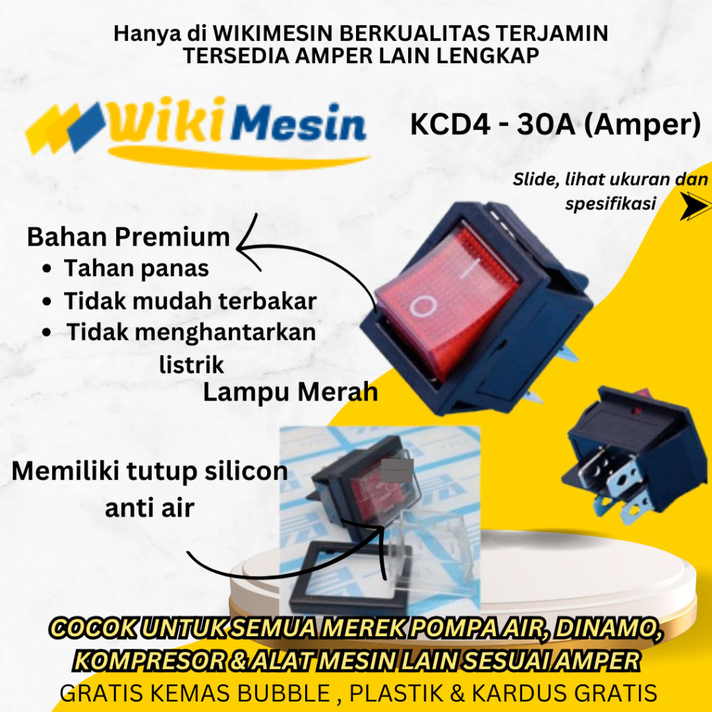 Ori Rocker Switch Power On Off 4 pin KCD4 Contact Switch 30A Switch ...