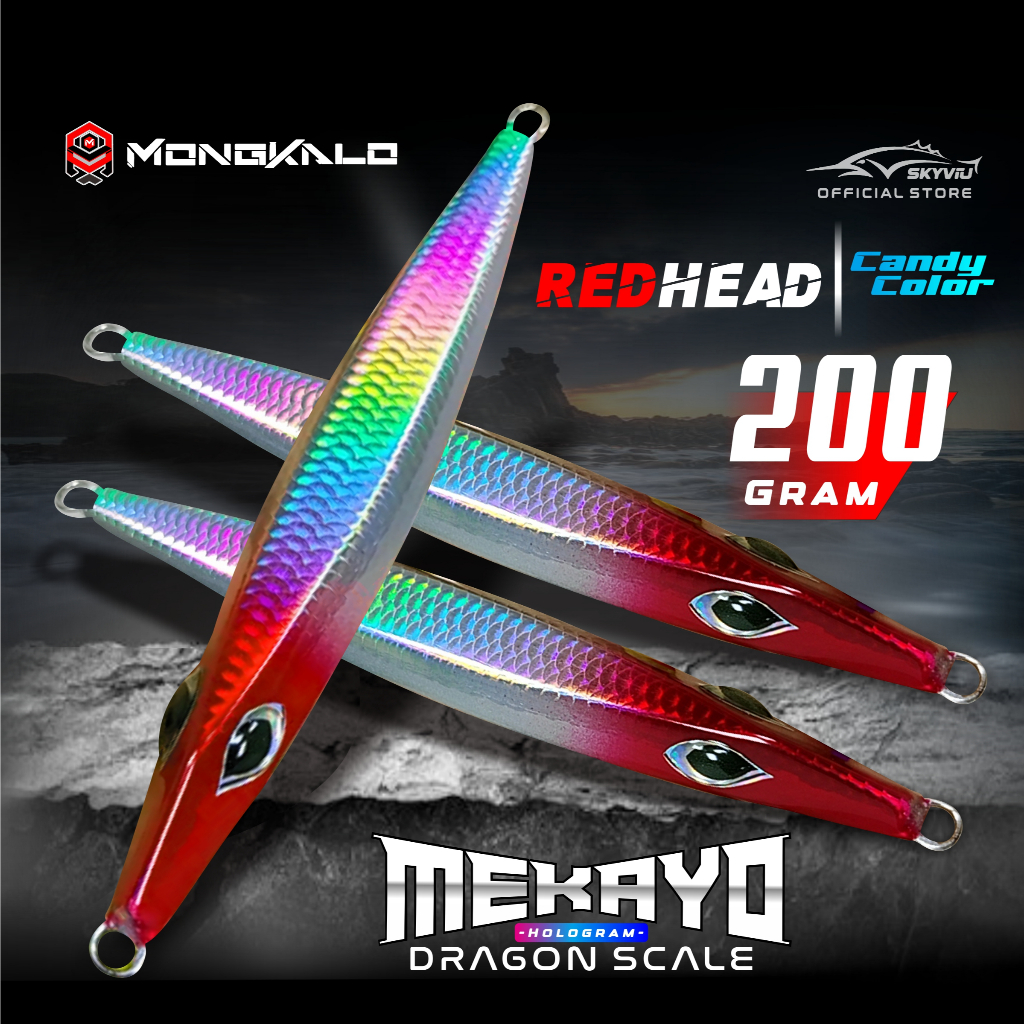 Metal Jig Bait 200 Gram MONGKALO MEKEYO 200g Hologram Scales Killer Jigging Jiging Fast Jig Lure ...