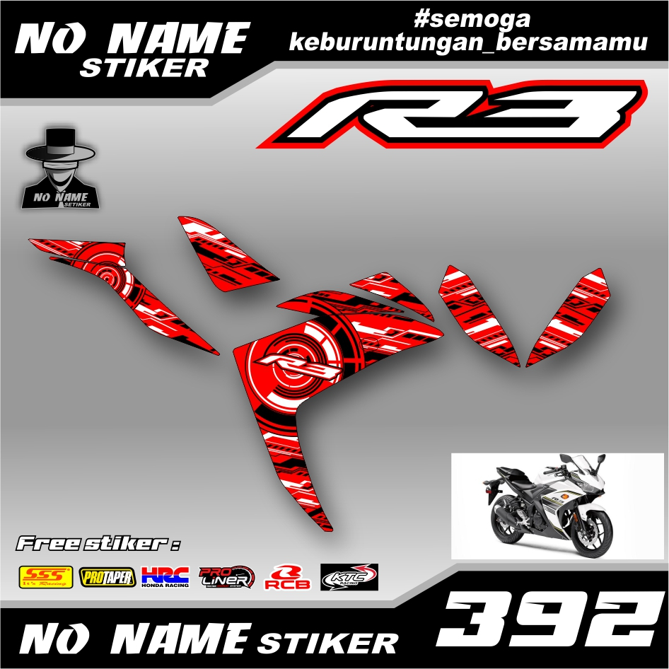 Yamaha YZF R25 R3 Semifullbody Decal striping sticker (392) Yamaha YZF ...