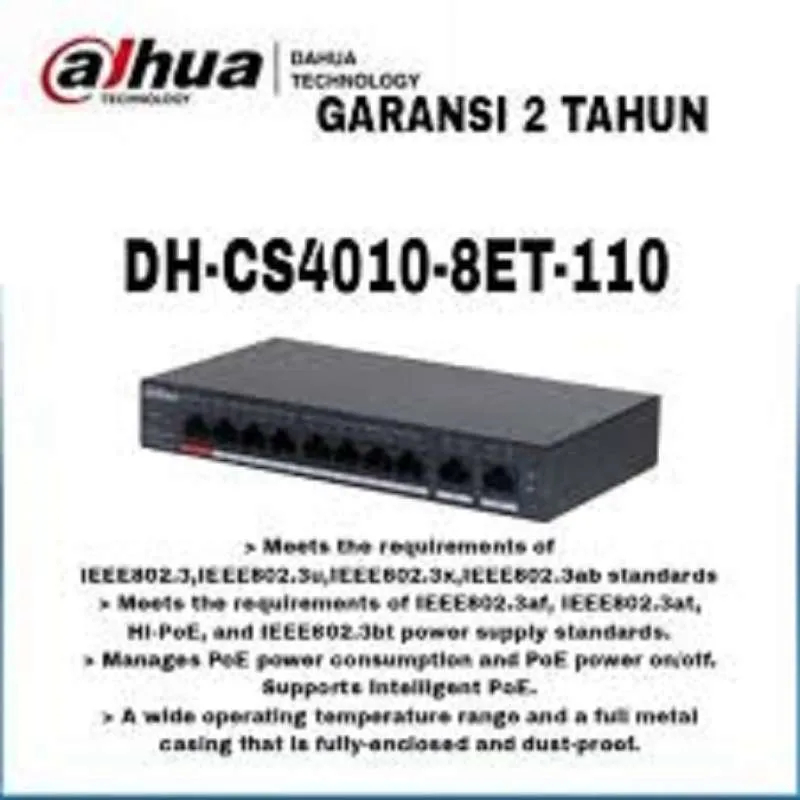 Dahua DH-CS4010-8ET-110 Cloud Managed Desktop Swith 10 PORT 8 POE ...