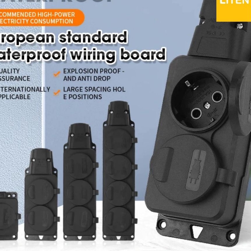 Kf7 Outdoor Stop IP54 Waterproof Electrical Plug With Cover 16A 25V EU ...