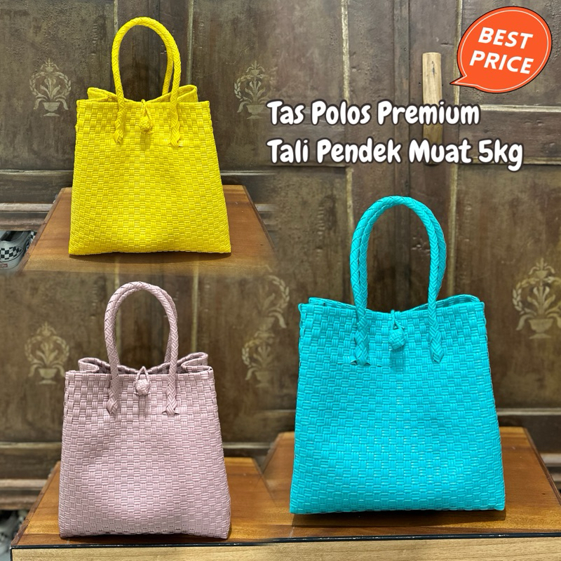PREMIUM PLAIN SHORT HANDLE JALI WOVEN BAG | Shopee Philippines