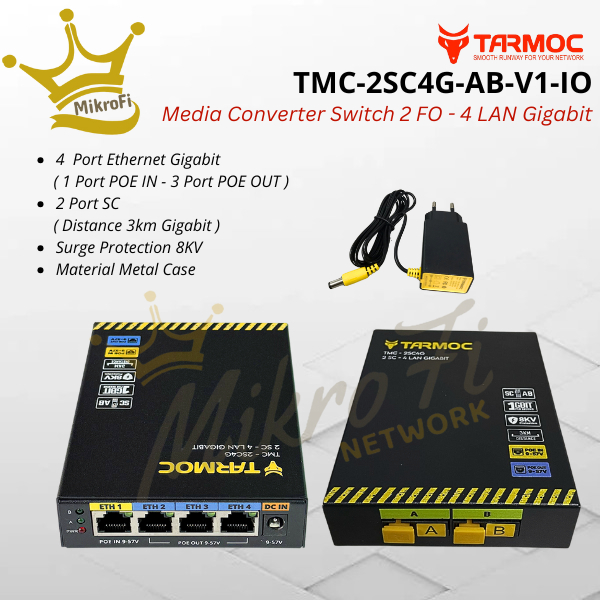 Tarmoc TMC-2SC4G-AB-V1-IO | Switch 4 Port Gigabit POE + 2 SC FO ...