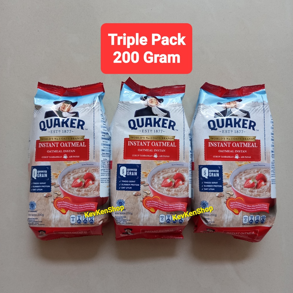 MERAH Quaker Oat Instant Oatmeal Cereal 200gram Red 200 grams TRIPLE ...