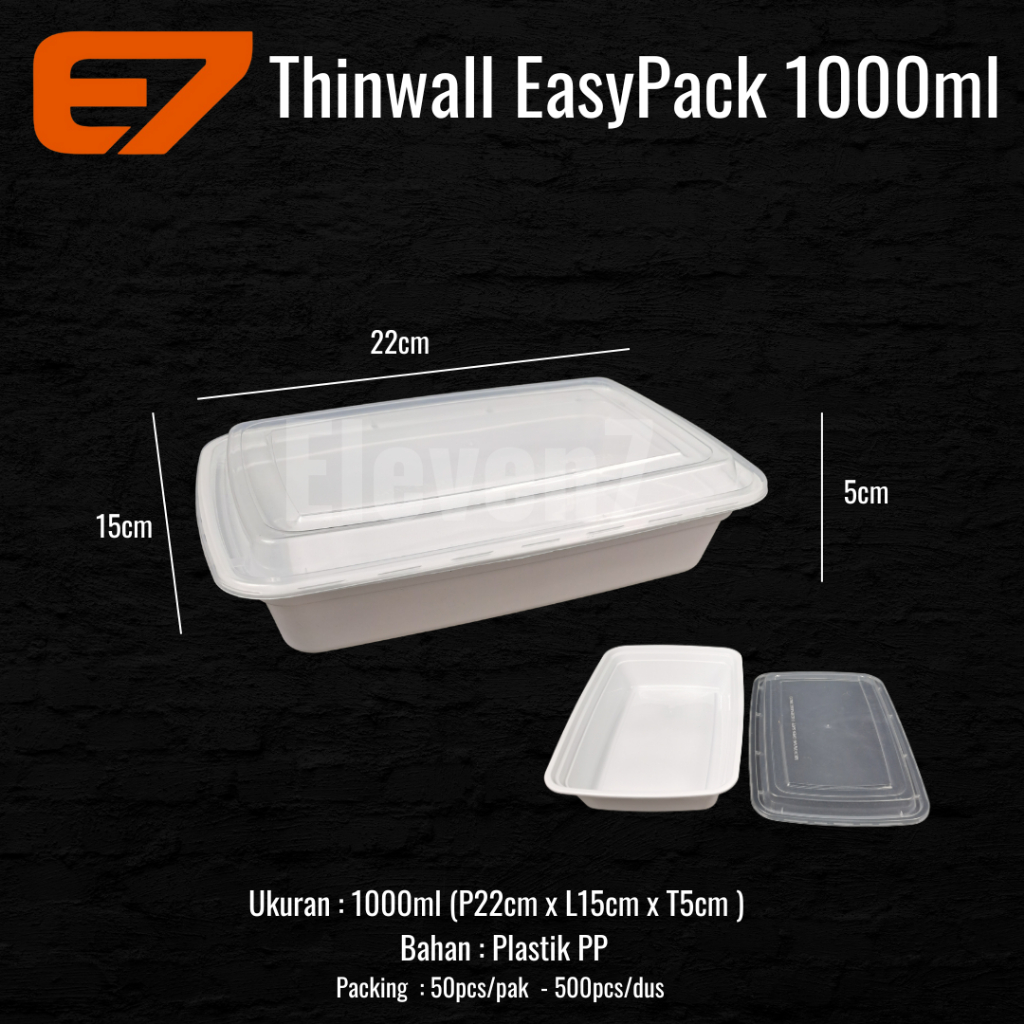 Thinwall Easypack White Lunch box - 1000ml Lunch box Container (50pcs ...