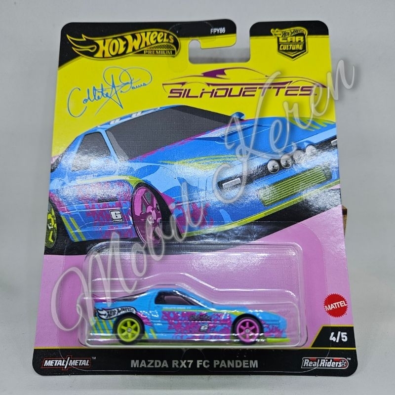 Diecast Hot Wheels Premium 2024 Silhouettes Mazda RX7 Pandem blue ...