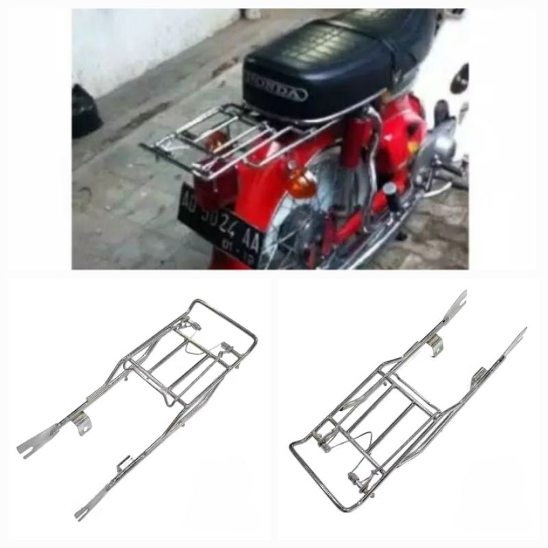 Honda C50 C70 C90 PISPOT SUPER THICK CHROME REAR CLIP RACK | Shopee ...