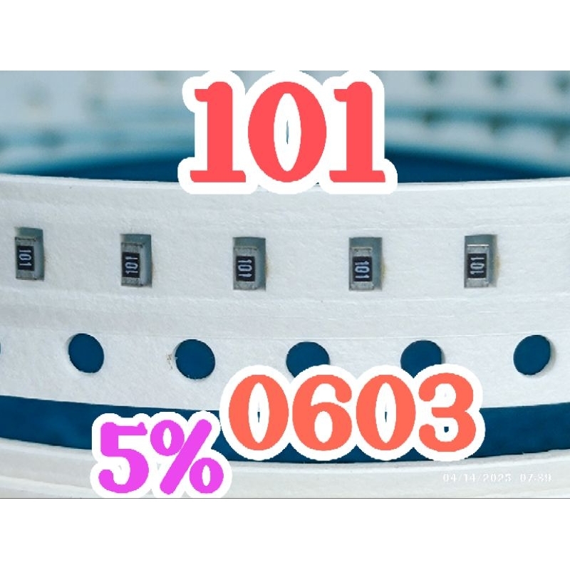 10pcs resistor chips smd 101 100R 5% size 1608 0603 100ohm 100 ohm ...