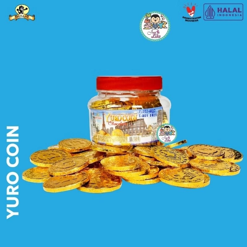 Pusan Yuro Coin Chocolate Expired Coin: June 2026 (1 Jar contains 60 ...