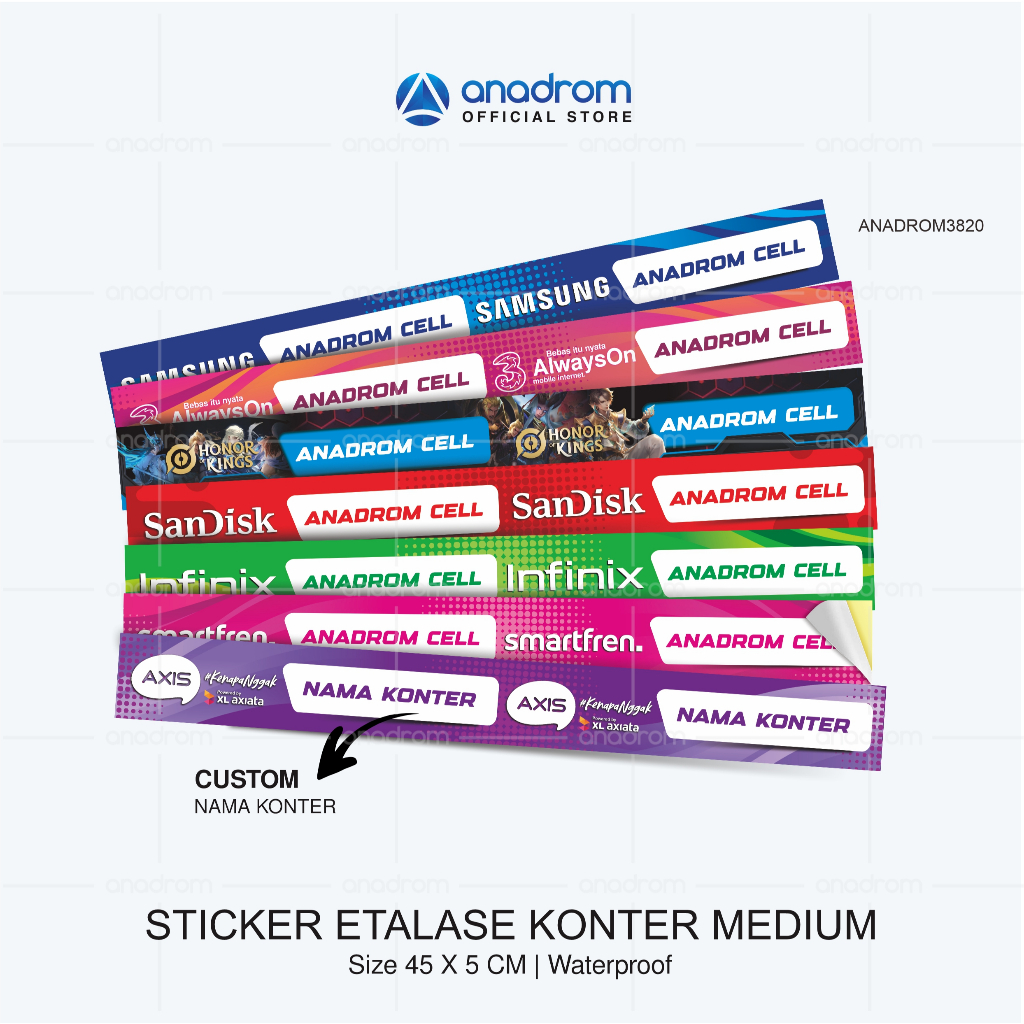 Medium Size Counter Showcase Sticker 45x5 Cm | Showcase Glass Sticker ...