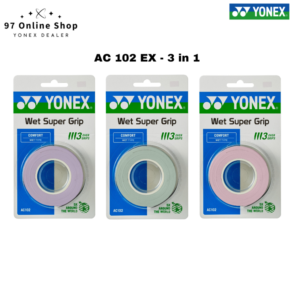 Yonex Racket Grip AC102 / AC 102 / AC 102 EX SUPER GRAP TAPE New Color Badminton / Tennis Racket ...