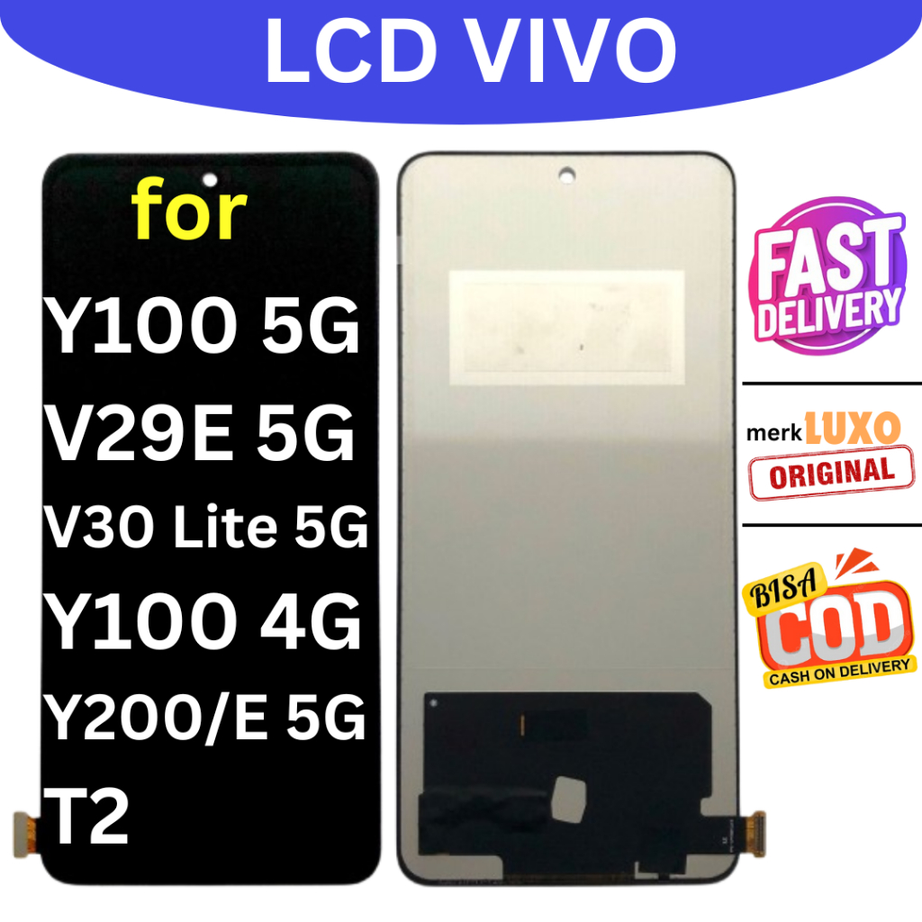 LCD VIVO Y100 5G/4G V29E 5G/V30 LITE 5G/Y200/E 5G/T2 TOUCHSCREEN ...