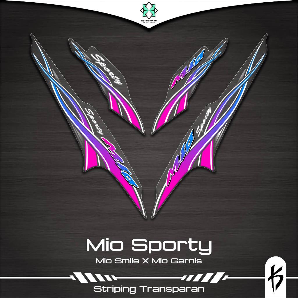 TRANSPARENT STRIPING YAMAHA MIO SPORTY SKU 55 CLEAR STICKER YAMAHA MIO ...