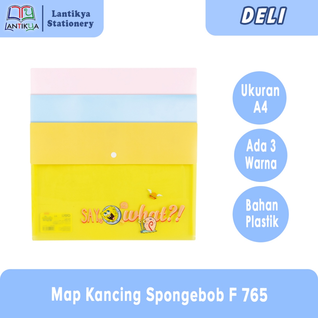 F 765 DELI Button Folder / Spongebob Edition Plastic Folder / Spongebob ...