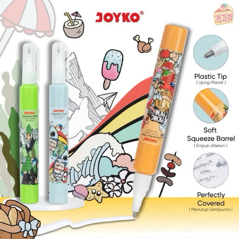 (1 SEED) Correction Fluid CF-P237 DOODLE Joyko Liquid Eraser Correction ...