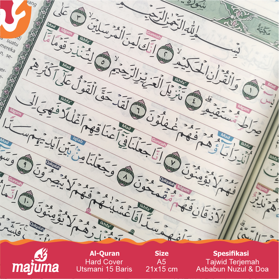 MAJUMA Al-Quran Tajwid Translation Medium A5 At-Tajwid Ummul Qura ...