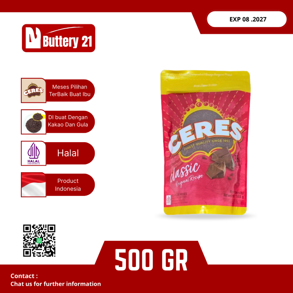 Ceres MESES CLASSIC Chocolate 500g/Chocolate Ceres 500g | Shopee ...