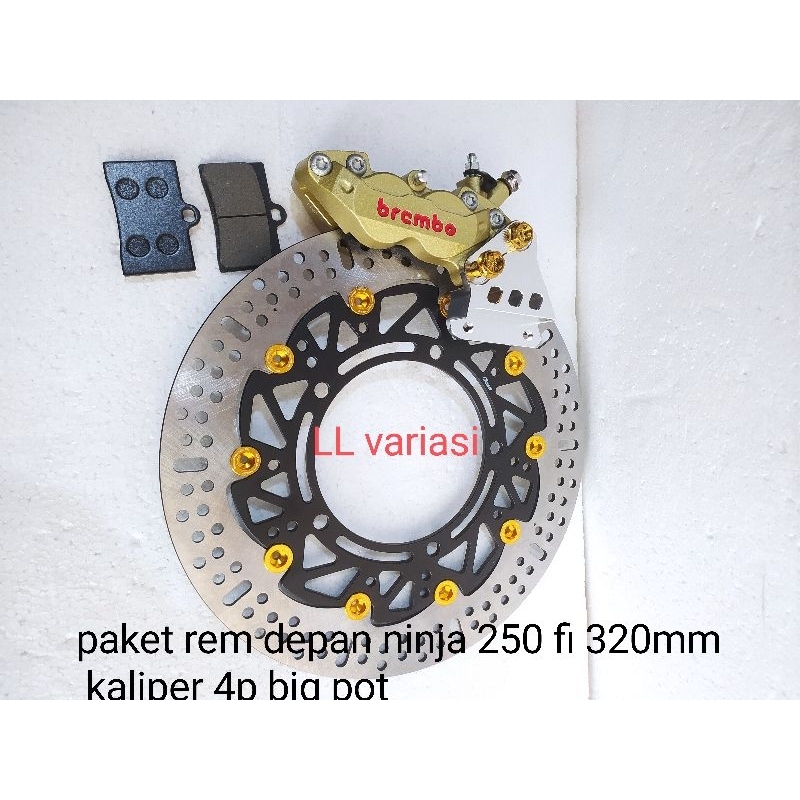 Front brake package ninja 250 karbu/ninja 250fi disc 320mm complete ...