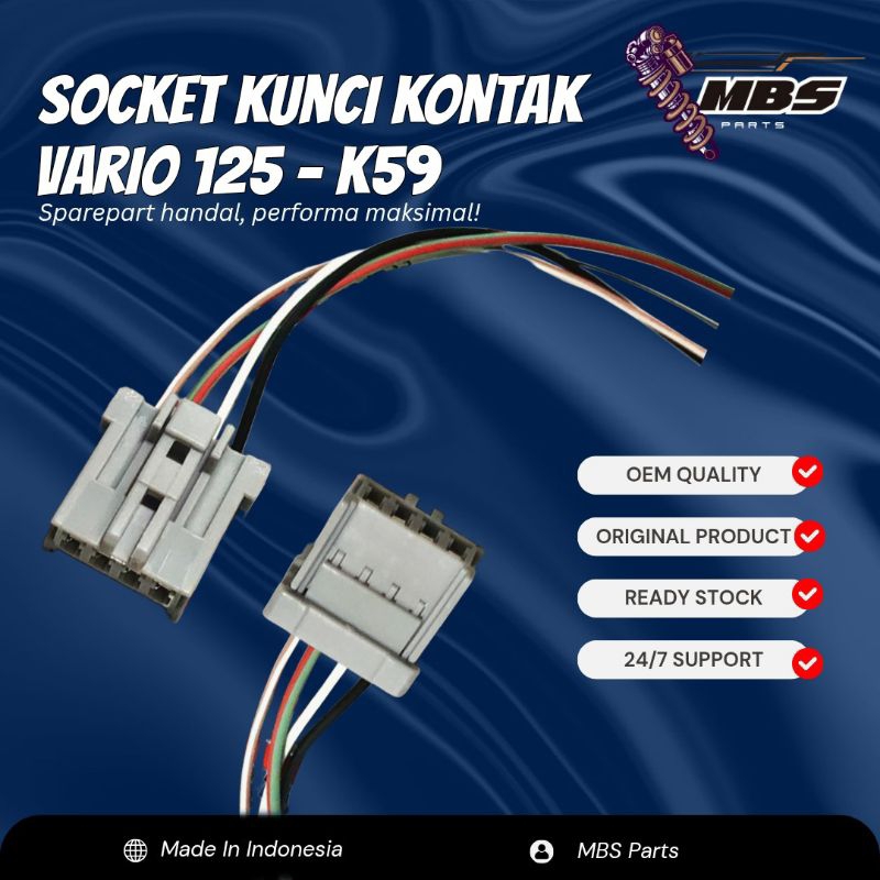 MBS PARTS Socket Ignition Key PIN 4 Honda Vario 125 150 Scoopy ESP PCX ...