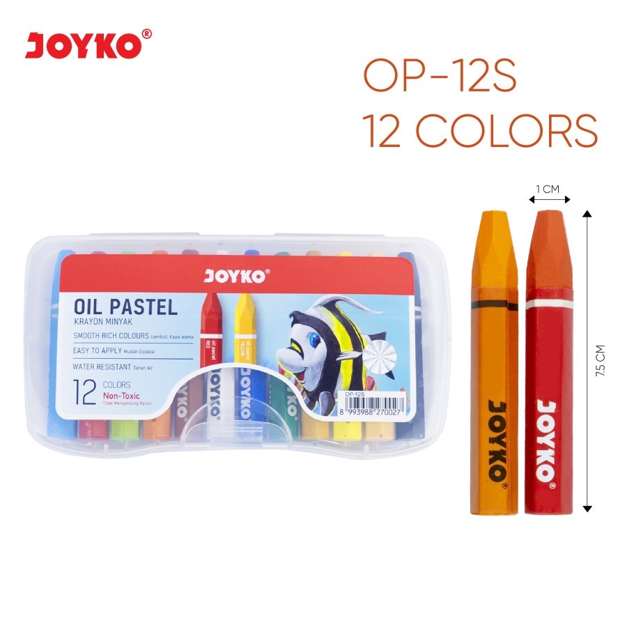 JOYKO 12W CRAYON / OIL PASTEL - JOYKO 12 COLORS | Shopee Philippines