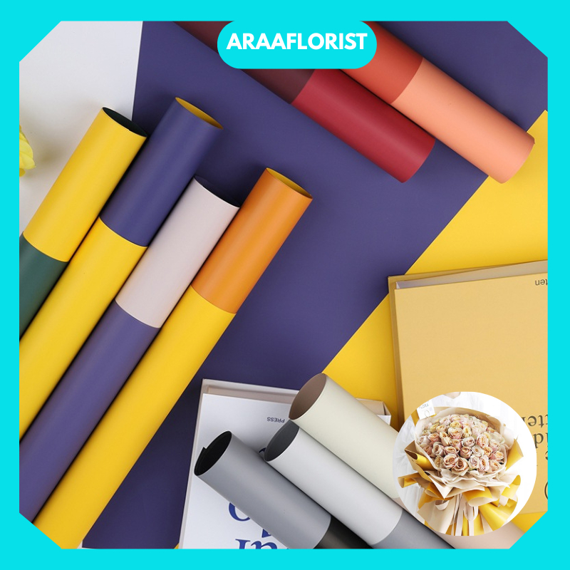KB075 20 SHEETS Bicolor Flower Bouquet Paper Two-Color Flower Bouquet ...