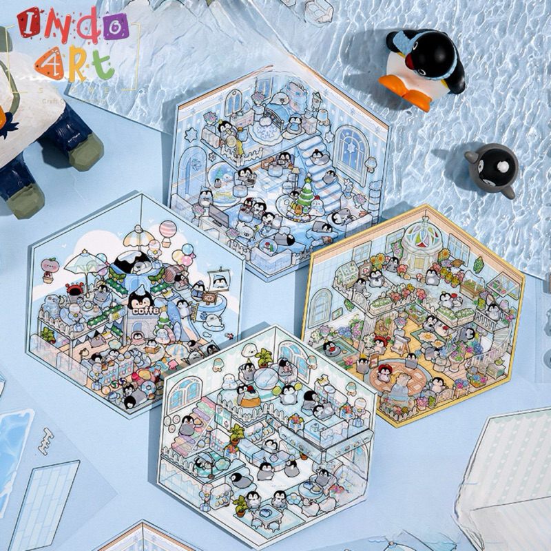 (IAS) DIY Scene Sticker Korea 3D Room Penguin Ice Kimo North Pole ...