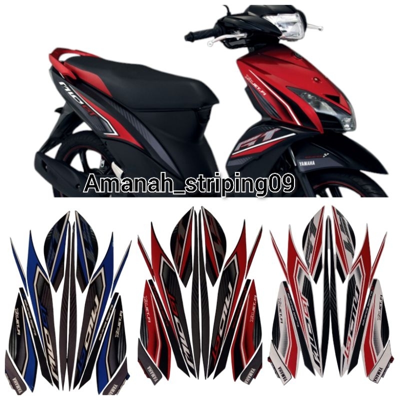 Set of standard striping stickers for the 2013 Mio gt motorbike body ...