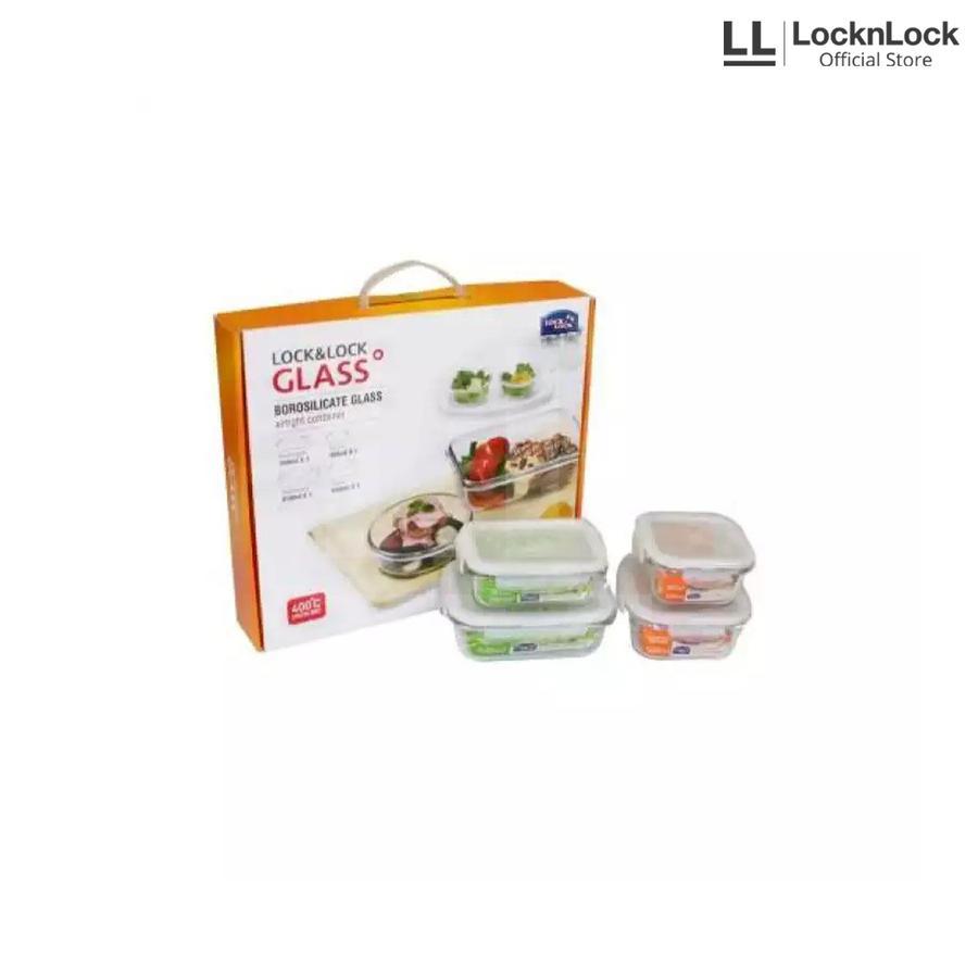 LocknLock Special Oven Glass Gift Set 4P | Shopee Philippines