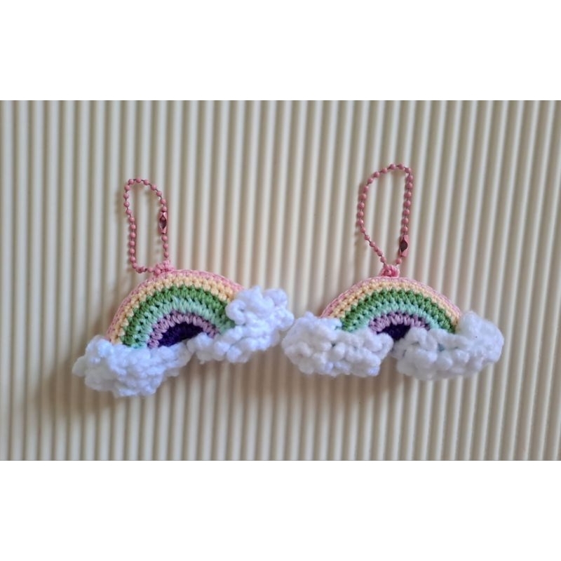 Rainbow clouds crochet keychain | Sunnysmile crochet | Shopee Philippines