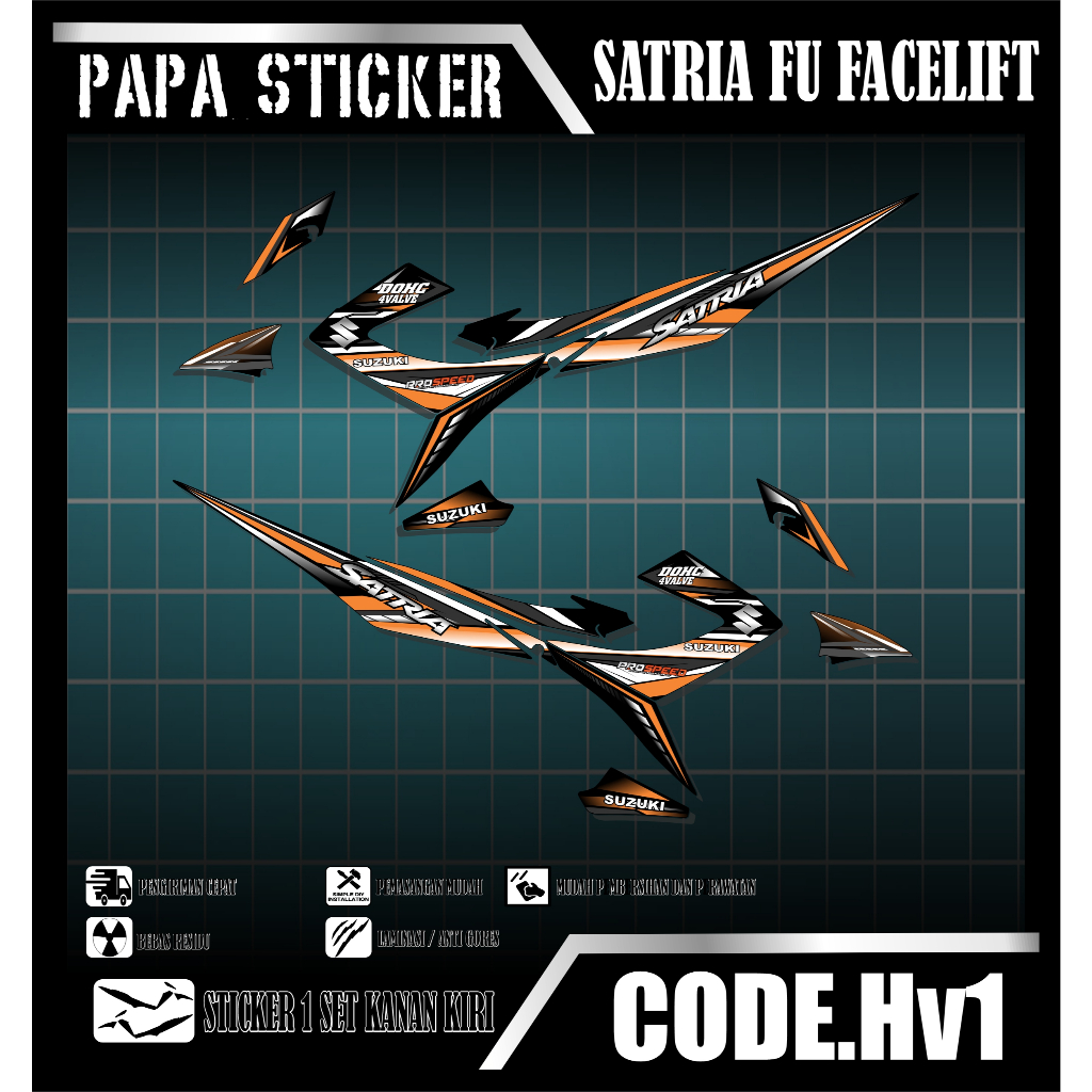 FACELIFT FU SATRIA STRIPING - FACELIFT FU SATRIA MOTORCYCLE STICKER ...