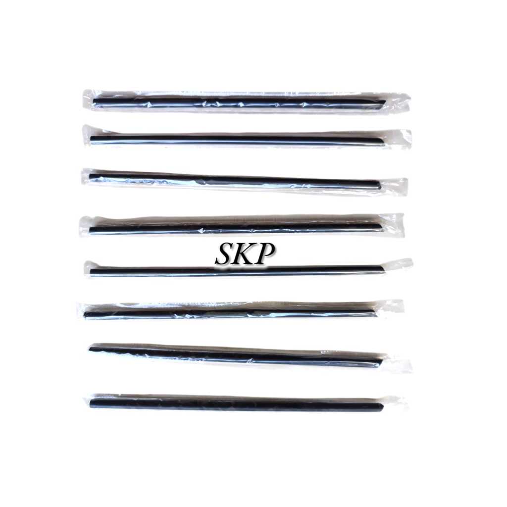 250 PCS Hygienic Sterile Plastic Straws 6mmx20cm Black Pointed Pointed ...