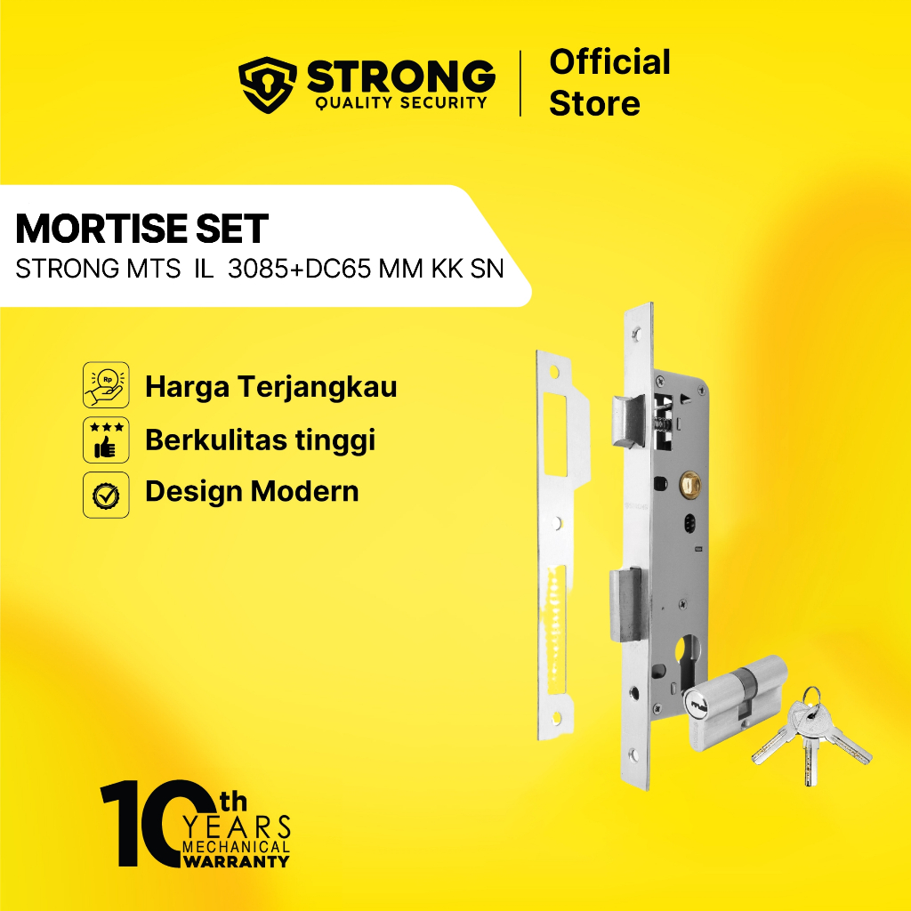 STRONG Mortise Lock MTS IL 3085 + DC 65MM KK SN | Large Door Lock Body ...