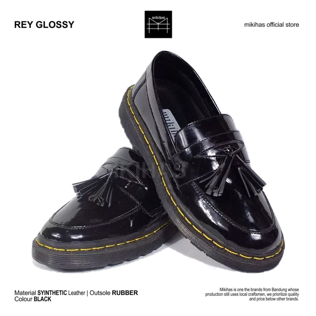 Mikihas - Men's Formal Slip-On Penny Loafers in Black - GlossyREY ...