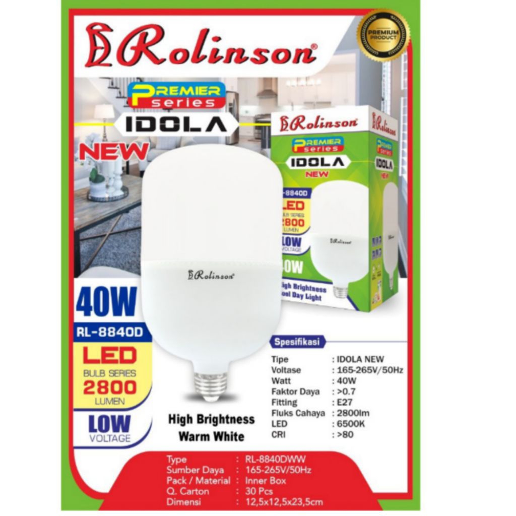 New Rolinson Idol premier series lamp 40W RL-8840DWW Bulb | Shopee ...