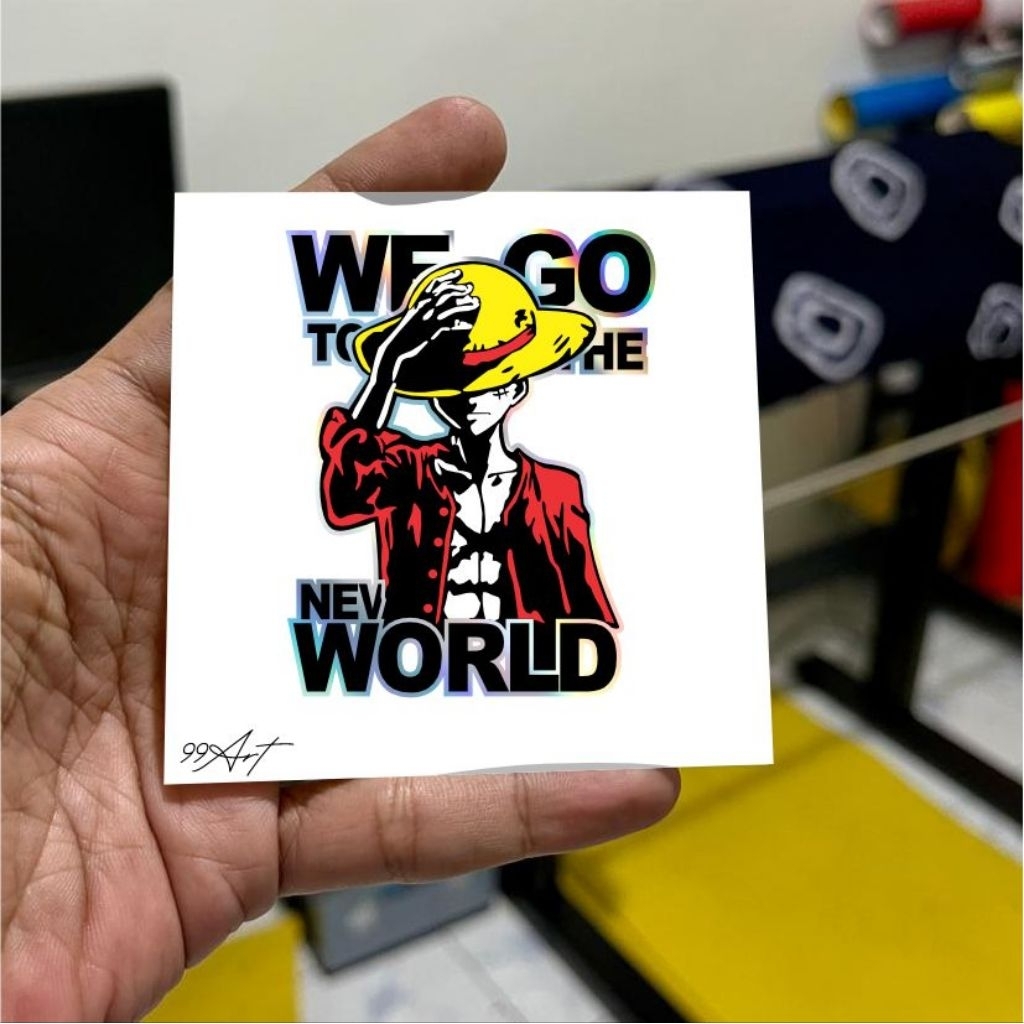 HP C14, one piece luffi go sticker, reflective light sticker, luffi ...