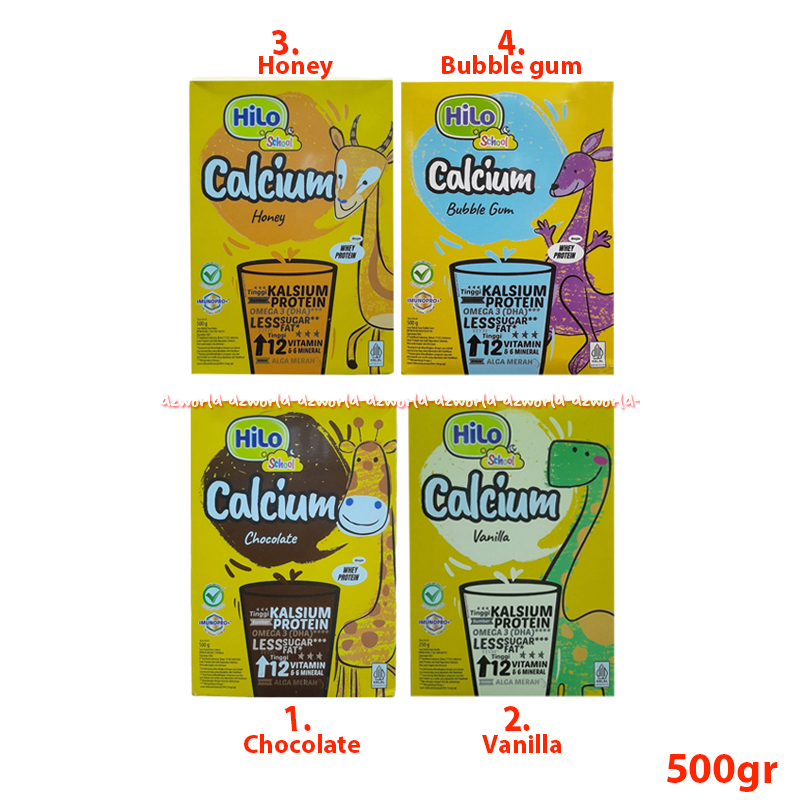 Hilo School 500gr Calcium Chocolate Vanilla Honey Bubble Gum Calcium ...