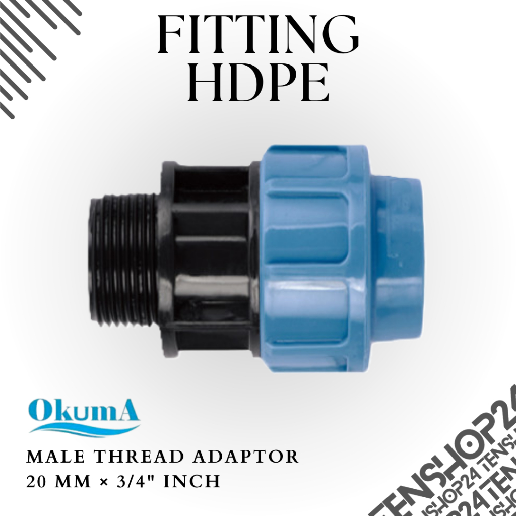 HDPE Male Thread Adapter Fitting OKUMA Brand External Thread Socket ...