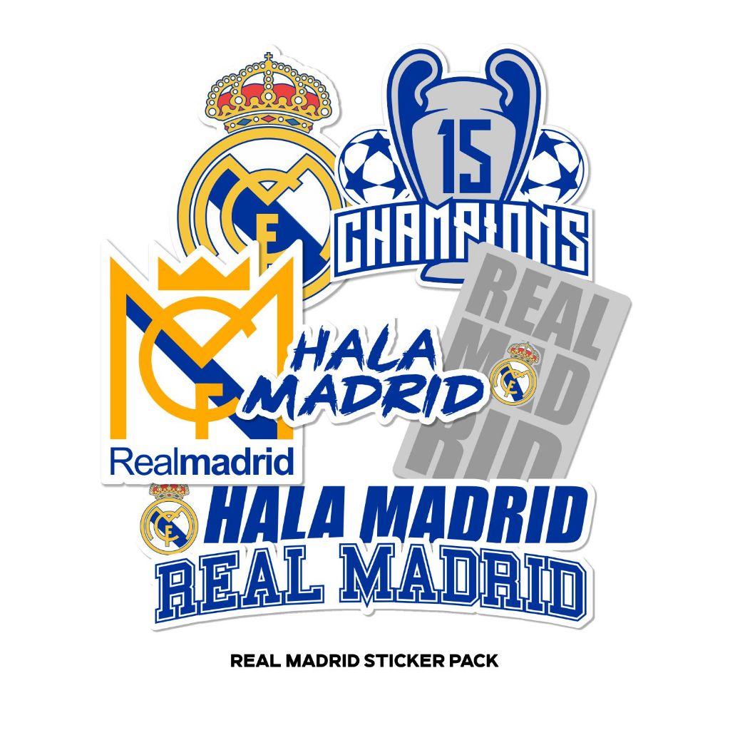 Real Madrid Pack Stickers Large Size Vinyl Aesthetic Stickers Glossy ...