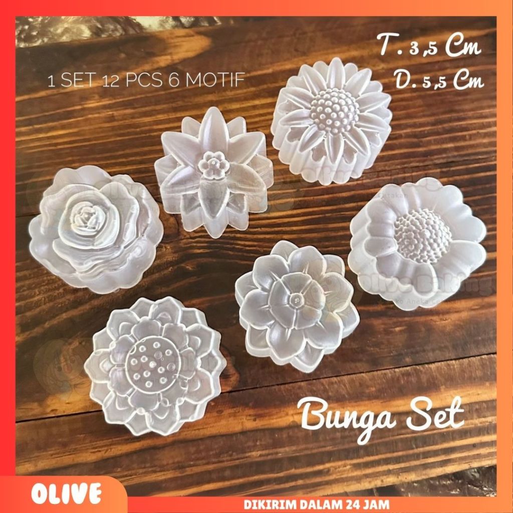 [Contents 12] 5.5 cm Plastic Flower Cup Mold Cake Set / Lotus Flower ...