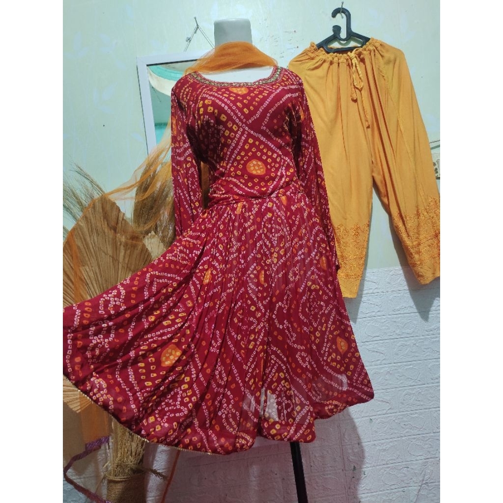 INDIAN CLOTHES/ ANARKALI ETHNIC SHIFON SET/ BEAUTIFUL ORIGINAL INDIAN ...