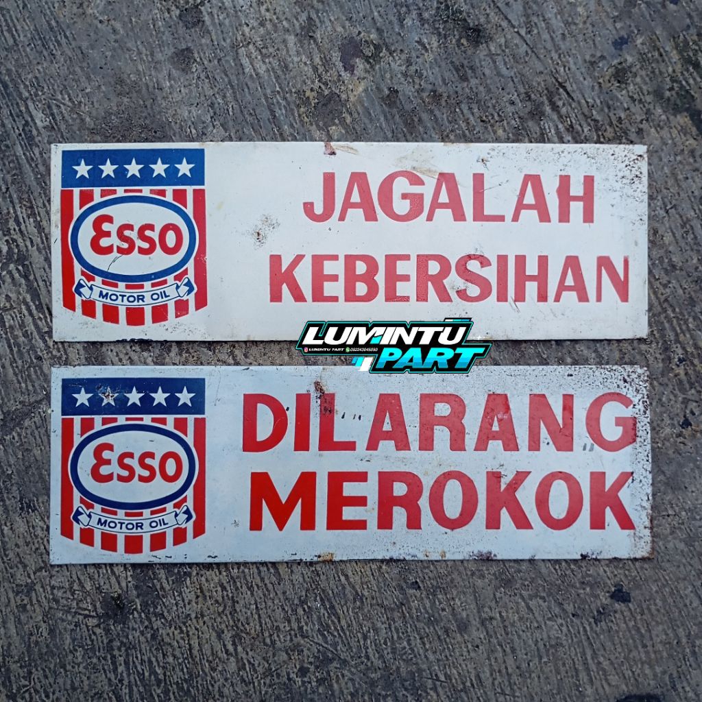 Esso motor oil enamel billboard esso motor oil advertisement enamel eso ...