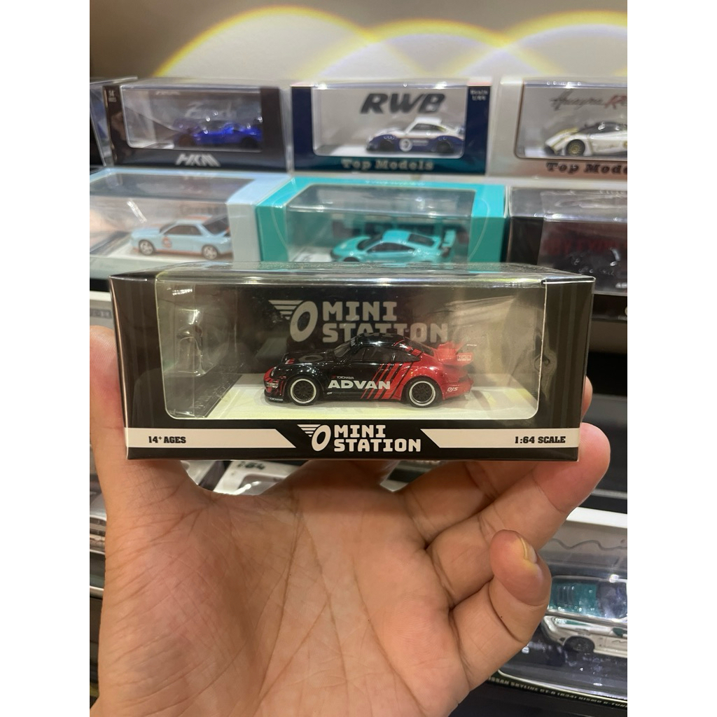 Mini Station RWB Porsche 964 ADVAN Red Black Limited Edition with ...