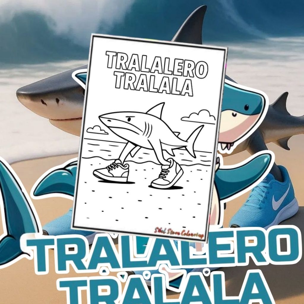 Traralero Tralala Theme Coloring Paper / Anomali contains 10 sheets ...