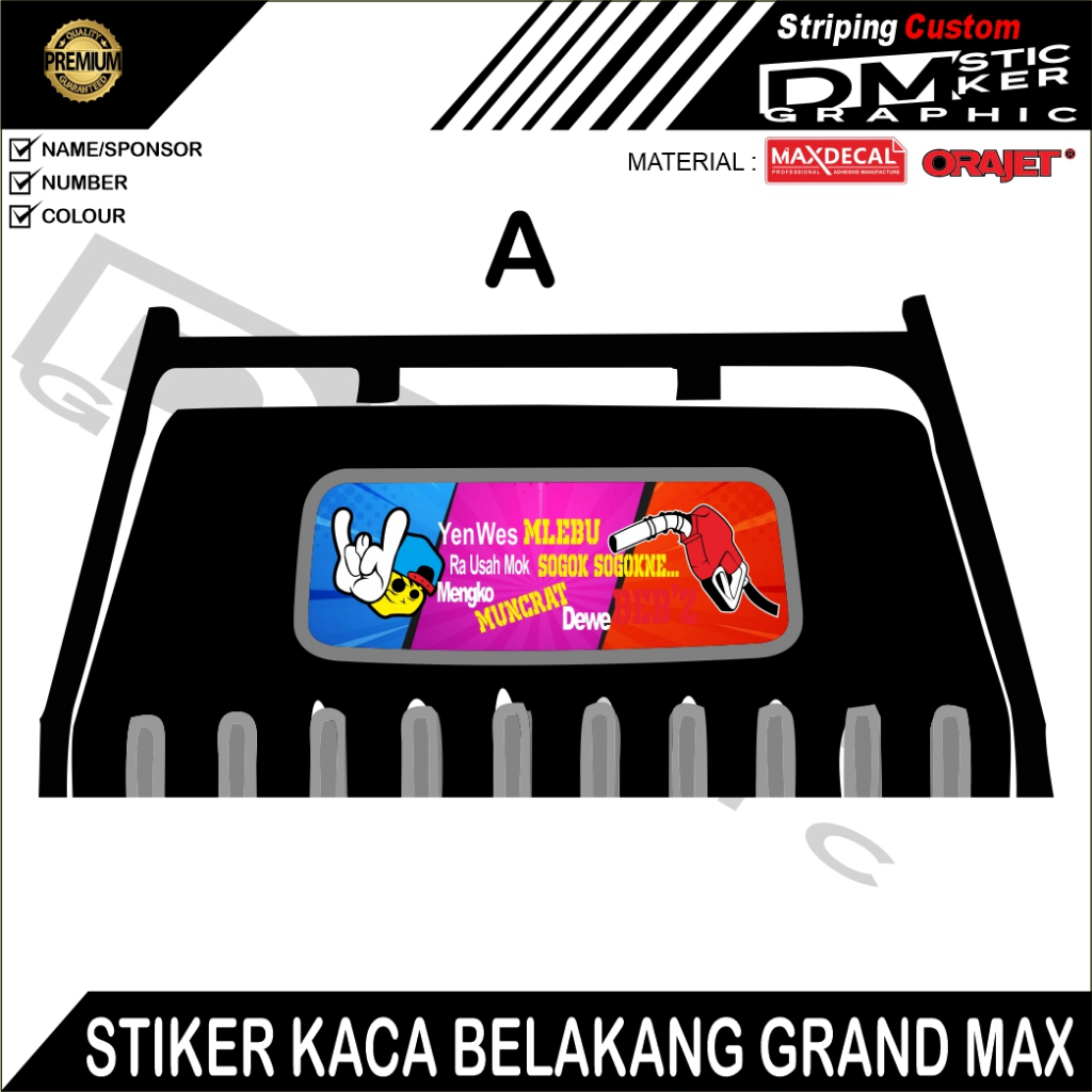 Rear Window Decal Sticker for all Pick Up L300, New Carry, Granmax ...
