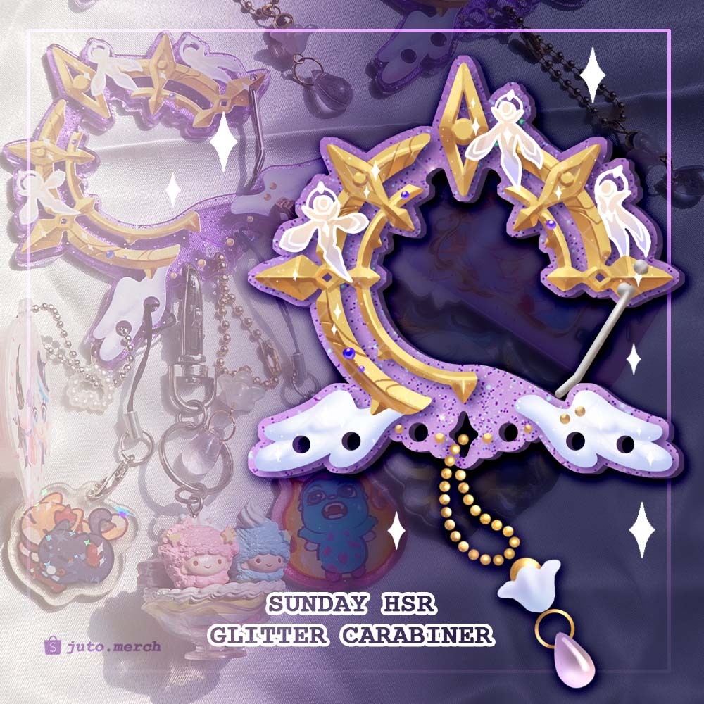SUNDAY HSR GLITTER CARABINER CHARM HOLDER (HONKAI STAR RAIL FAN MERCH ...